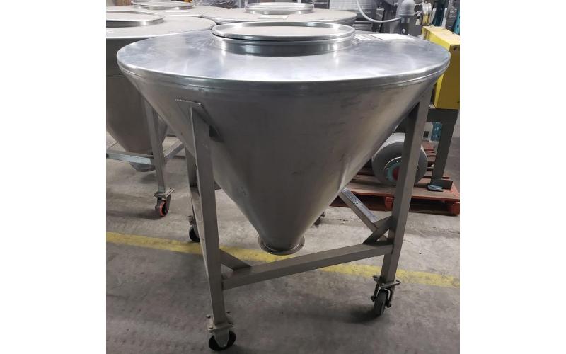 Tote Stainless Steel Cone Bin 65 gal. with 6'' Bottom Butterfly Valve ...